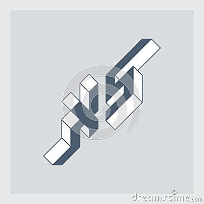 Three-dimension Letters. X And 5 Vector Logo. X5 - Monogram Or Logotype ...