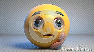 Three-dimensional Puzzled Thinking Face Emoji With Questioning ...