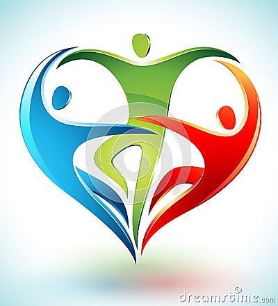 Three Figures Dancing In A Shape Of A Heart Royalty Free Stock Image ...