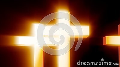 Three Gold Crosses with Glow Rays Stock Video - Video of catholicism ...