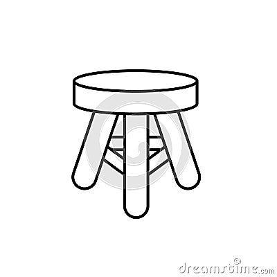 Three Legged Stool Outline Icon Vector Illustration | CartoonDealer.com ...