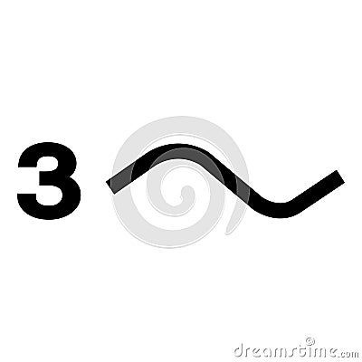 Three Phase Power Symbol Sign Isolate On White Background Vector ...