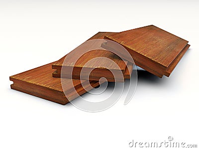 Three Pieces Of Grooved Wooden Boards Royalty-Free Stock Photo ...