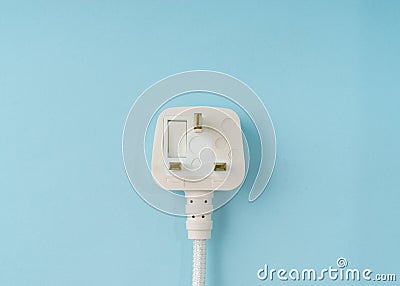 Three Pin Plug On Light Blue Background With A Copy Space Royalty-Free ...
