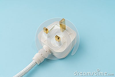 Three Pin Plug On Light Blue Background With A Copy Space Royalty-Free ...