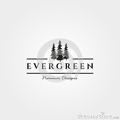 Three Pines Logo Vector Evergreen Minimalist Symbol Illustration Design ...