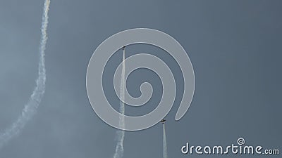 Three Planes Fly Upward Diverging To the Sides Make a Loop Fly Down ...