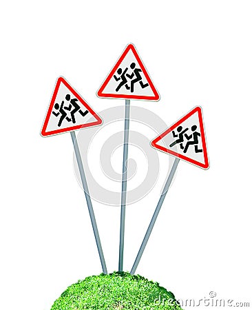 Three Road Sign Royalty-Free Stock Photography | CartoonDealer.com ...