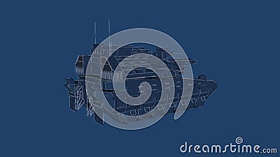 Three Sixty Degree Views of an Artillery Tank Rotating on Blue ...