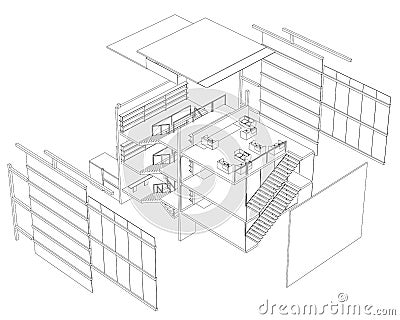 Three Story Building Plan Royalty Free Stock Photos - Image: 14655338