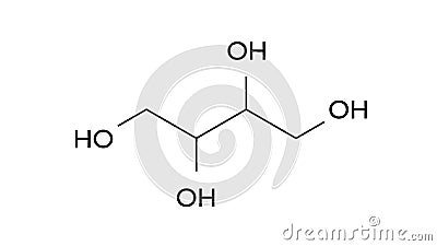 Threitol Molecule, Structural Chemical Formula, Ball-and-stick Model ...
