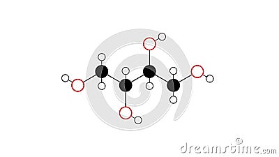 Threitol Molecule, Structural Chemical Formula, Ball-and-stick Model ...