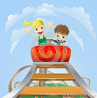 Thrilling Roller Coaster Ride Vector Illustration | CartoonDealer.com ...