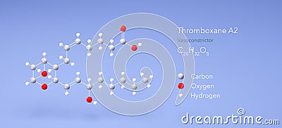 Thromboxane A2 Molecule, Molecular Structures, Vasoconstrictor, 3d ...
