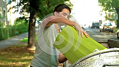 Throwing out thrash stock footage. Video of junk, ecological - 44245230