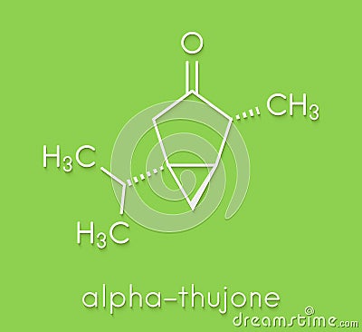 Thujone Absinthe Molecule, Chemical Structure. Skeletal Formula ...