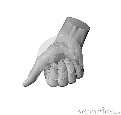 Thumb Pressing Down For Biometric Identification, Hand Gesture, Sign ...