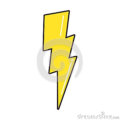 Thunderbolt Comic Pop Art On White Background Royalty-Free Illustration ...