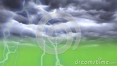 Thunderstorm on Green Screen Background Stock Footage - Video of cloudy ...