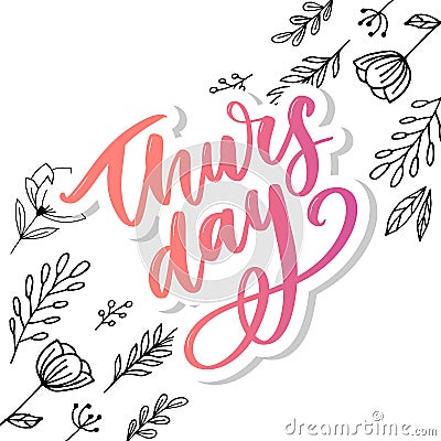 Thursday - Fireworks - Today, Day, Weekdays, Calender, Lettering ...