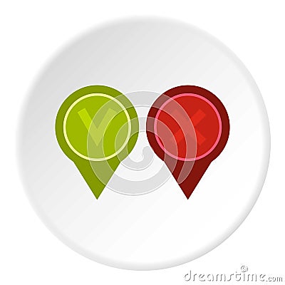 Tick Affirmative And Negative Icon Circle Vector Illustration ...