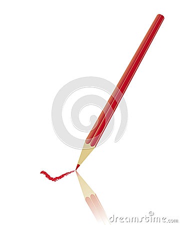 Red Pen Writing Tick Mark Vector Illustration | CartoonDealer.com #8261332