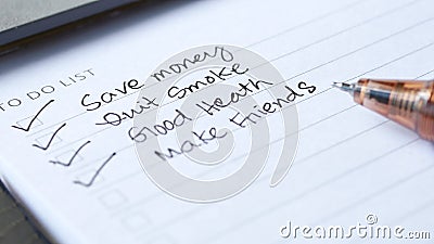 Tick Mark on Planning Goals on Notepad Stock Video - Video of mark ...