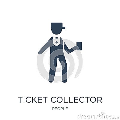 Ticket Collector Icon In Trendy Design Style. Ticket Collector Icon ...