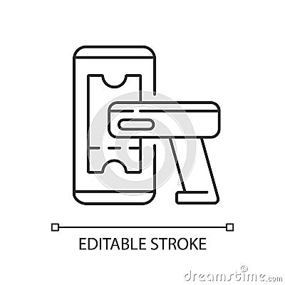 Ticket Scanner Linear Icon Cartoon Vector | CartoonDealer.com #213440313