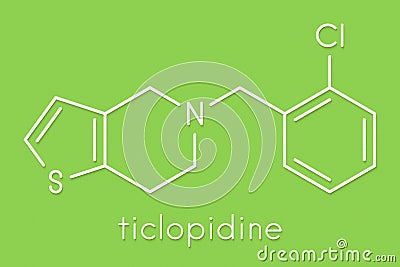 Ticlopidine Antiplatelet Drug Molecule. Skeletal Formula. Stock Photo ...