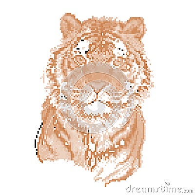 Tiger Pixel, Vector Pixel Art Tiger Isolated Cartoon | CartoonDealer ...