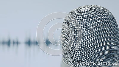 Tight Pattern of Professional Vocal Microphone in Front of Waveform ...