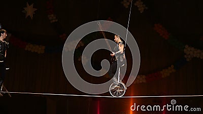 Tightrope Walkers At The Circus Stock Footage - Video of artist, black ...