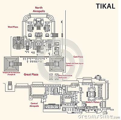 Tikal Map, Guatemala Stock Image | CartoonDealer.com #67517137