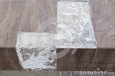 The Tile Is Falling Off. Problems Of Poor Quality Repairs. Street Fence ...