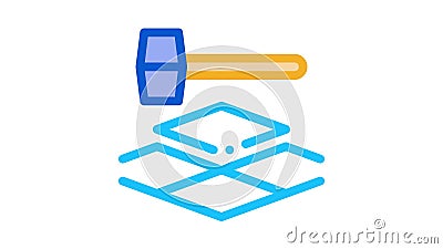 Tile hammer Icon Animation stock video. Video of tiler - 206631829