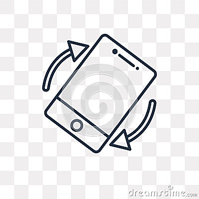 Tilt Vector Icon Isolated On Transparent Background, Linear Tilt ...