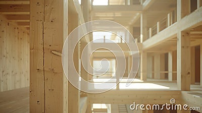 Timber Beams Integrated Into Complex Building Structure At Busy ...