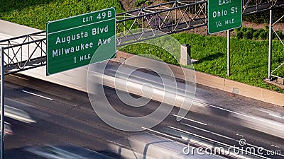 Time Lapse of Fast Rush Hour Traffic on the Expressway in the City ...