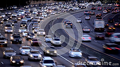 Time Lapse of Rush Hour Traffic on Busy Los Angeles Freeway Stock Video ...