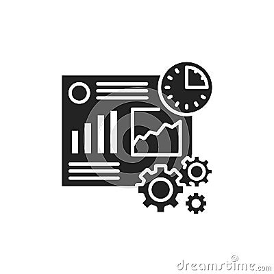 Time Management Black Glyph Icon. Workflow Planning And Control Concept ...