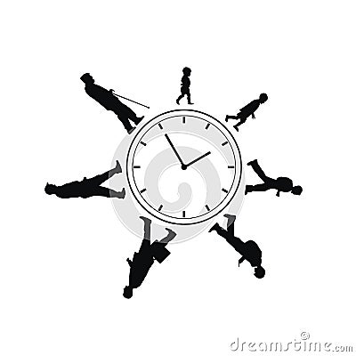 Time Passing Man From Birth Till Death Cartoon Vector | CartoonDealer ...