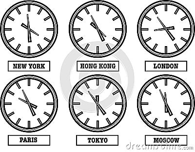 Time Zone Cartoon Vector | CartoonDealer.com #15198305