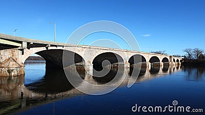Timelapse of the Bulkeley Bridge in Hartford Connecticut Stock Footage ...