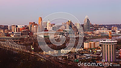 Timelapse of the Cincinnati, Ohio Skyline 4K Stock Footage - Video of ...