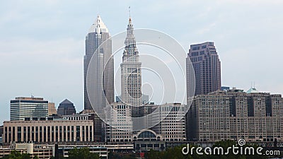 Timelapse of the Cleveland Skyline on a Misty Morning 4K Stock Video ...