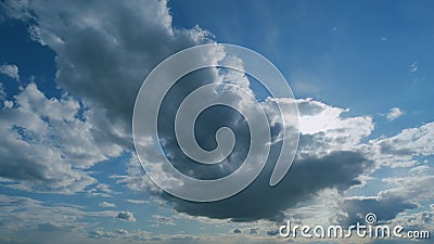 Fluffy Curly Rolling Clouds in Windy Weather. Sun Rays Throughcloud ...