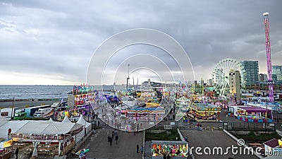 A Funfair with Rides at Night Stock Footage - Video of themepark ...