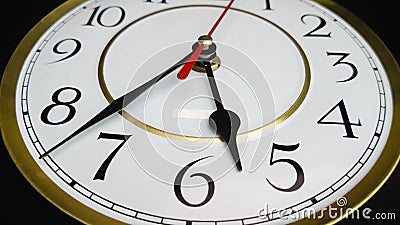 Timelapse of Rotating Clock Hands on a White Round Vintage Dial Stock ...