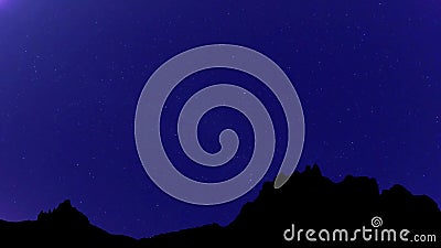 Timelapse Of Stars Moving In Night Sky Over Mountains Stock Footage ...